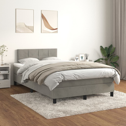 vidaXL Box spring krevet s madracem svjetlosivi 120x200 cm baršunasti - Jeftinije.hr