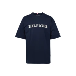 Bombažna kratka majica Tommy Hilfiger mornarsko modra barva - Ceneje.si