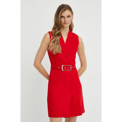 Haljina Morgan boja: crvena, mini, ravna - Jeftinije.hr