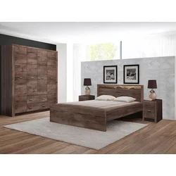 Set za spavaću sobu RYF31, LED rasvjeta: Da, Boja: Tamni jasen ...