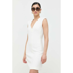 Haljina Morgan boja: bež, mini, ravna - Jeftinije.hr