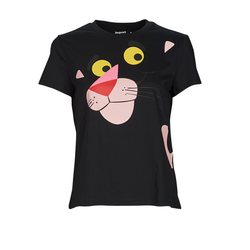 Desigual Majice kratkih rukava HELLO PINK PANTHER Crna - Jeftinije.hr