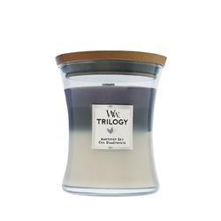 WoodWick Trilogy Amethyst Sky mirisna svijeća s dřevěným knotem 275 g - Jeftinije.hr