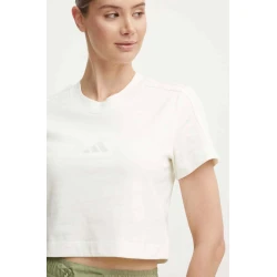 Pamučna majica adidas All SZN za žene, boja: bež, IW1133 - Jeftinije.hr