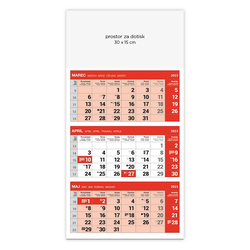 ROKOVNIK&KOLEDAR KOLEDAR STENSKI 3-DELNI POSLOVEN LEPLJEN 2023 - Ceneje.si