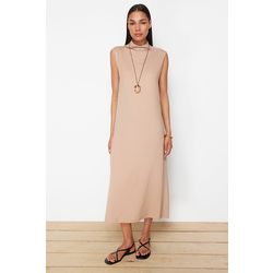 Trendyol Beige Plain Knitted Diving/Scuba Underwear Dress - Ceneje.si