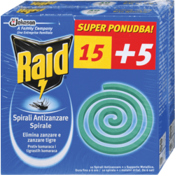 Raid Spirale proti komarjem, dvojno pakiranje, 20 kos - Ceneje.si