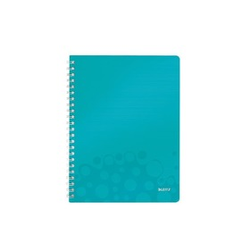 Spirálfüzet, A4, kockás, 80 lap, LEITZ "Wow", jégkék - Jeftinije.hr