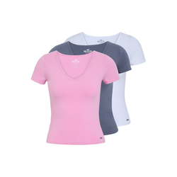 HOLLISTER Majica, mornarsko plava / svijetloplava / orhideja bijela ...