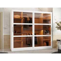 Ormar Hartford 482 (Bijela) Bijela, 200x200x62cm, Porte guardarobaVrata ...