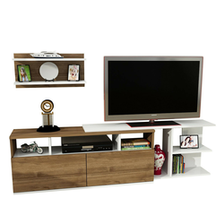 Woody Fashion TV jedinica, Bijela boja Orah, Beste - White, Walnut ...