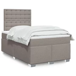 vidaXL Box spring postelja z vzmetnico taupe 120x200 cm blago - Ceneje.si