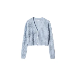 MANGO Pletena jopa, modra - Ceneje.si