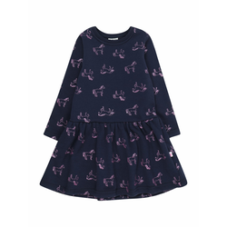 SALT AND PEPPER Haljina ''Horses'', tamno plava / orhideja bijela ...