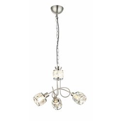 Globo KRIS 54356-3H Moderni lestenec nikelj kovinski 3 x E14 max. 40W IP20 A+ - Ceneje.si