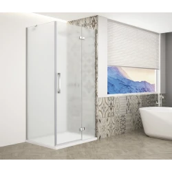 Pravokotni zaslon TRINITY CHROME 1100x1000 mm, mat steklo, desno ...