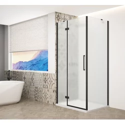 TRINITY BLACK pravokotni zaslon 1200x1000 mm, mat steklo, levo ...