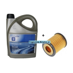 GM motorno olje Dexos2 5W30 5L + filter olja original 5650354 (OPEL ...
