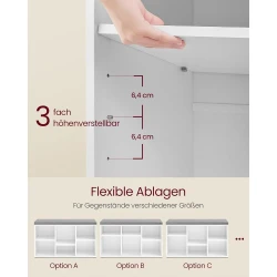 Klupa za cipele s 3 podesive police i 3 kutije za pohranu, svijetlo ...