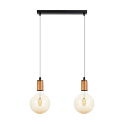 Luster na sajli MIROS 2xE27/60W/230V crna/bakrena - Jeftinije.hr