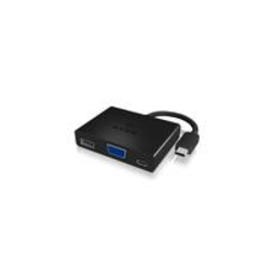 Icybox IB-DK4032-CPD adapter from USB-C to VGA / USB-C and USB-A ...