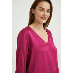 Svilena bluza Answear Lab za žene, boja: ružičasta, glatka - Jeftinije.hr