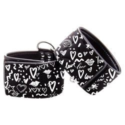 Ouch! Graffiti Printed Ankle Cuffs Love Street Art Fasion Black ...