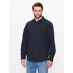 Bombažna srajca Mustang moška, mornarsko modra barva - Ceneje.si