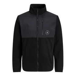 JACK & JONES Flis jakna ''Filo'', crna / bijela - Jeftinije.hr