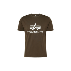 Bombažna kratka majica Alpha Industries Basic rjava barva - Ceneje.si