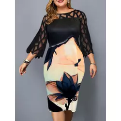 PLUS SIZE ženska elegantna obleka AMARYLLIS - Ceneje.si