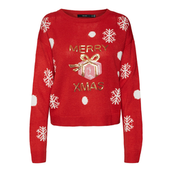 VERO MODA Pulover ''Xmas'', zlatna / svijetloroza / crvena / bijela ...