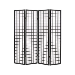Den Zložljiv 4-delni paravan japonski stil 160x170 cm črne barve ...
