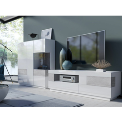 Set za dnevni boravak Austin M108 Sjajno bijela, Bijela, Boja betona, S ...