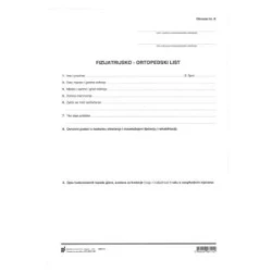XVI-110 FIZIJATRIJSKO - ORTOPEDSKI LIST (Obrazac 8); Komplet (arak + list), 21 x 29,7 cm ...
