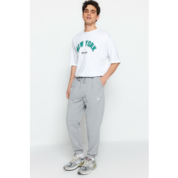 Trendyol Gray Melange Regular Fit Label Appliqued Stitched Pockets ...