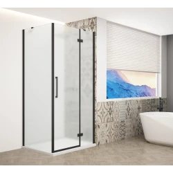 TRINITY BLACK pravokotni paravan 900x900 mm, vogalni vhod, mat steklo ...