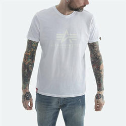 Pamučna majica Alpha Industries Basic T Kryptonite boja: bijela, s tiskom, 116521.09-white ...
