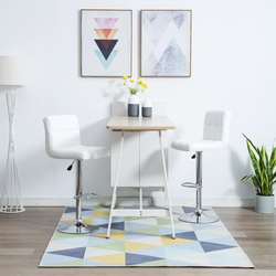 vidaXL Vrtljiv barski stol 2 kosa umetno usnje 44x50x115 cm bele barve ...
