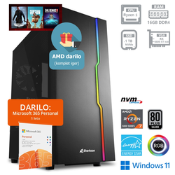 PCPLUS Gamer R5 5500 16GB 1TB NVMe SSD RX 6600 8GB Windows 11 Home + darilo: 1 leto Microsoft ...