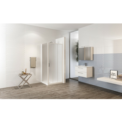 Pravokotna tuš kabina Domino 70x90x200 cm, beli profili, 6 mm mat ...