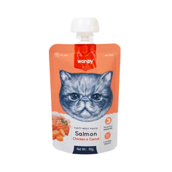 Wanpy Cat Tasty Meat Paste - losos, piletina i mrkva 90 g - Jeftinije.hr