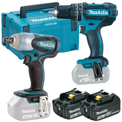 Makita DLX2133J set alata DHP482 + DTW251 + punjač DC18rc + 2X Baterije ...