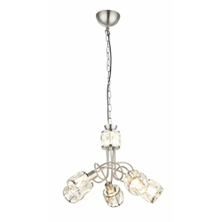 Globo KRIS 54356-5H Lestenec nikelj kovinski 5 x E14 max. 40W IP20 A+ - Ceneje.si