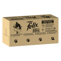 Felix As Good As It Looks Wet Cat Food in Jelly, Fish Variety Mix, Pack ...