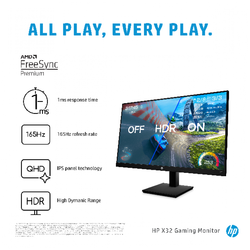 31,5" HP I260HP X32 gaming monitor,IPS, QHD, 2560x1440, crna - Jeftinije.hr