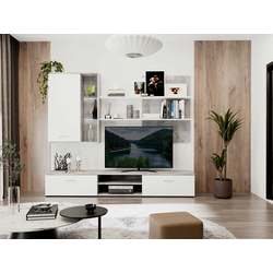 Set za dnevni boravak Bryan 106 Bijela, Boja betona, Odvojeni dijelovi ...