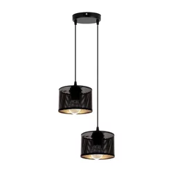 Luster na sajli ALDO 2xE27/60W/230V pr. 30 cm crna - Jeftinije.hr