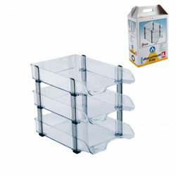 Stalak za spise vodoravni ARK PVC 3 ladice prozirni 2093 - Jeftinije.hr
