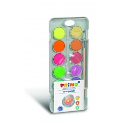 PRIMO vodne barve 8 kovinskih barv + 4 fluo odtenki + čopič - Ceneje.si